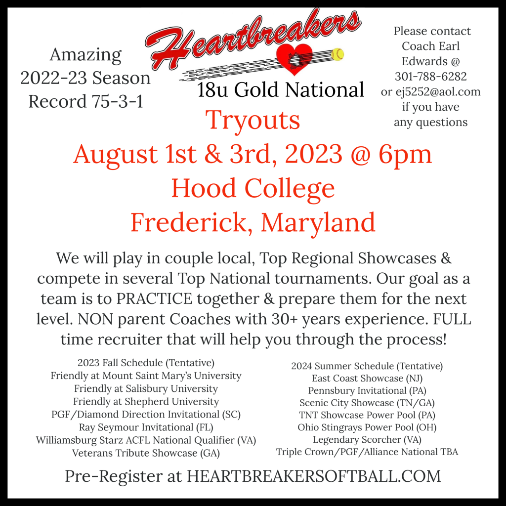 18U Gold National - Maryland Heartbreakers Softball Organization